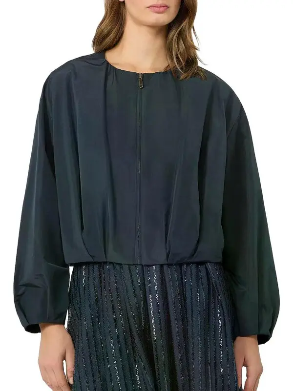 Max Mara Cropped Zip-up Jacket - Blue