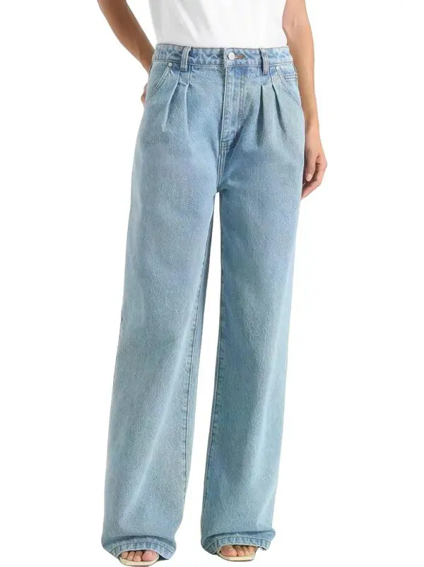 Manière De Voir Maniere De Voir Lucy Mid Twin Pleat Wide-leg Denim Jeans - Blue
