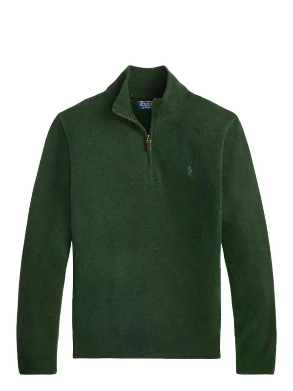 Polo Ralph Lauren Quarter-zip Sweater With Embroidered Pony - Green