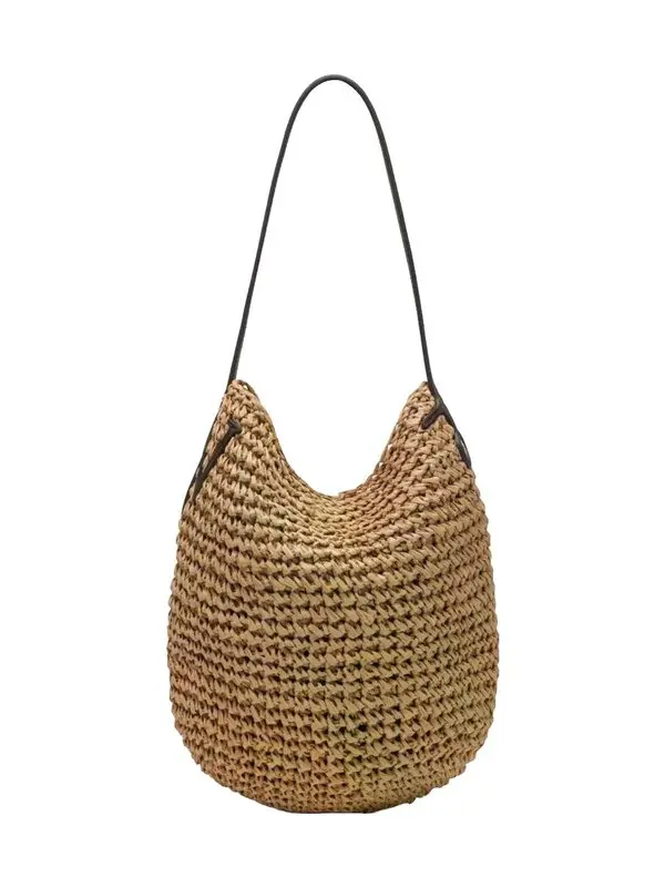 JW Anderson Small Bulb Bag In Woven Raffia - Neutrals