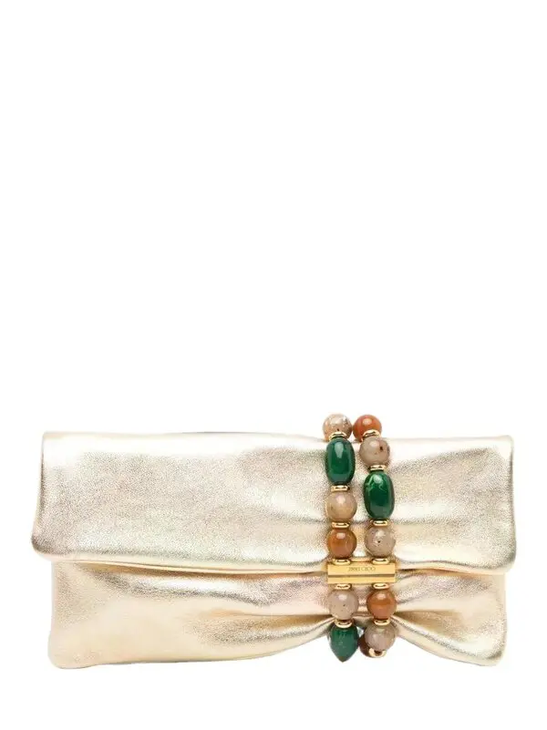 JIMMY CHOO Embellished Metallic Shoulder Bag - Gold