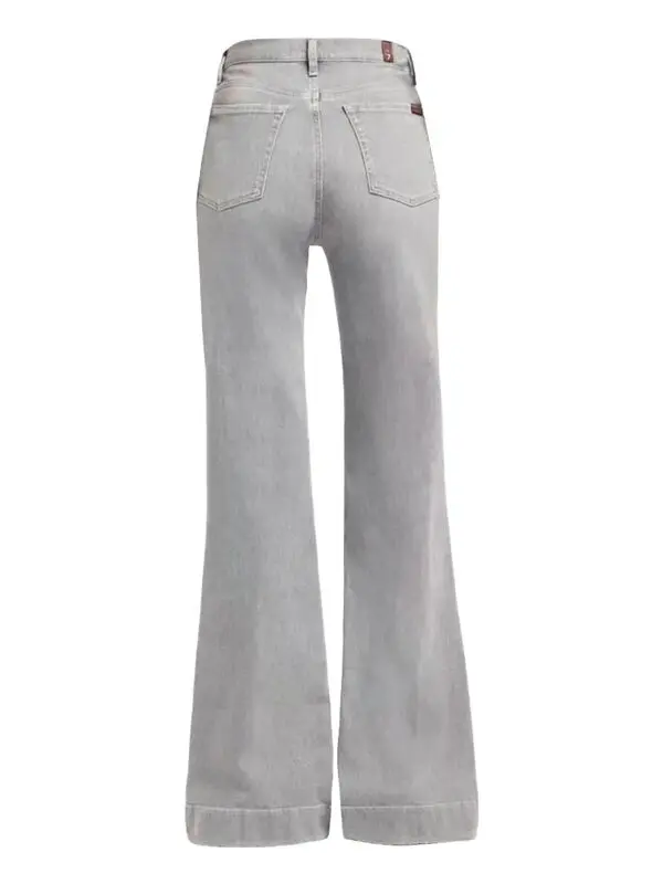 7 For All Mankind Flared Jeans With Textured Denim - Grey