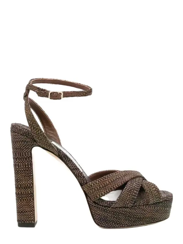 JIMMY CHOO Kove 120 Woven Sandals - Brown