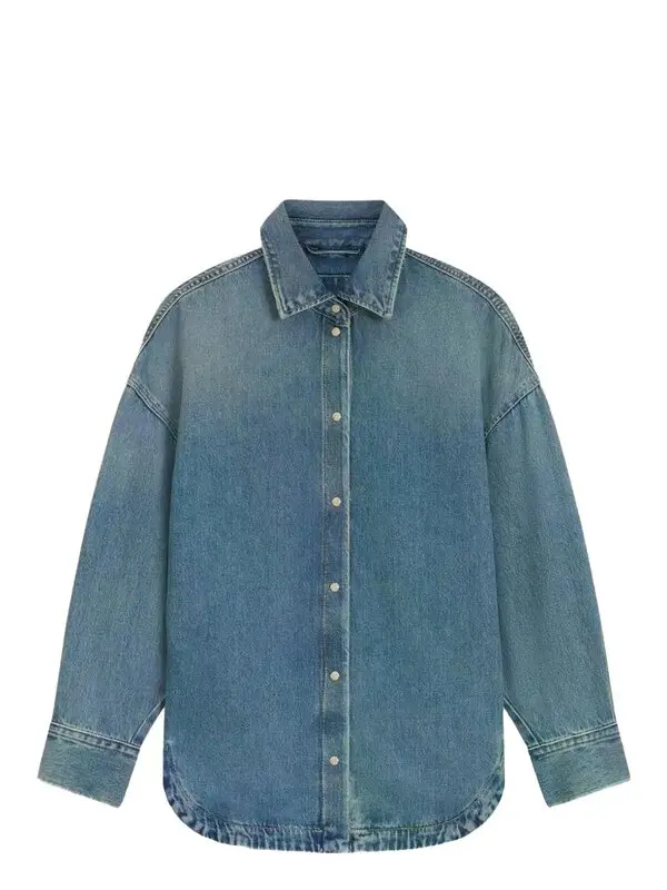 BOSS Oversize Fit Rigid Denim Shirt - Blue