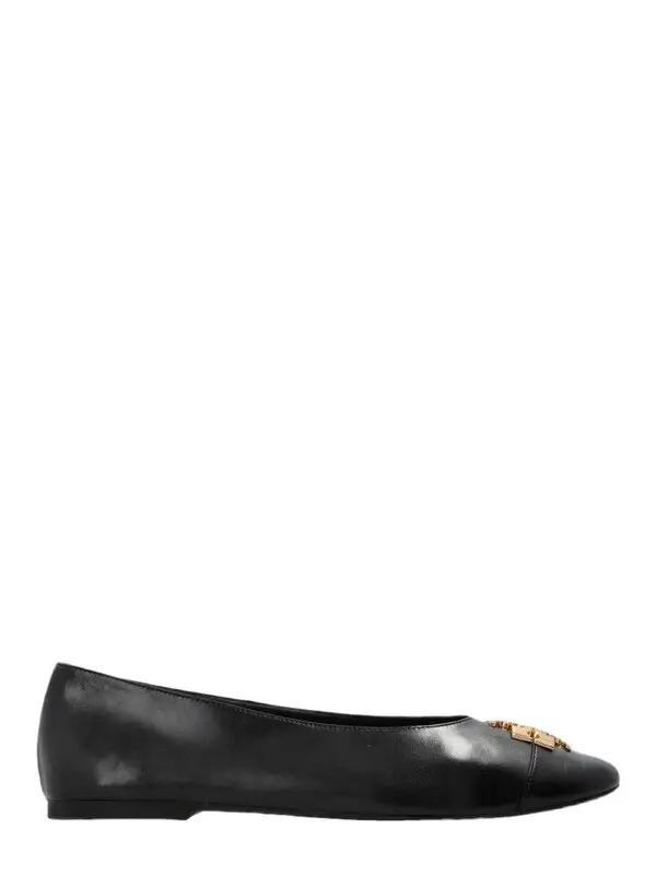 Tory Burch Charlie Logo Plaque Ballet Flats - Black