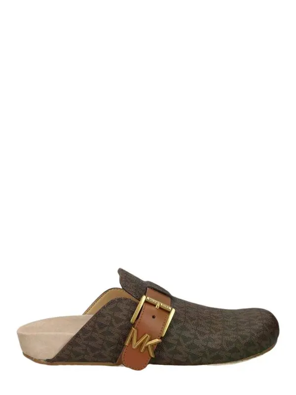 Michael Kors Monogram Pattern Buckle Fastening Mules - Brown