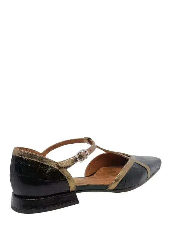 Chie Mihara Leather T-bar Ballet Flats - Black