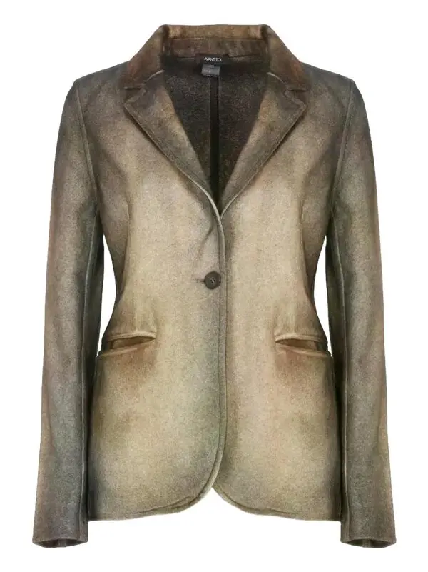 Avant Toi Single-breasted Wool-blend Blazer With Felted Texture - Brown
