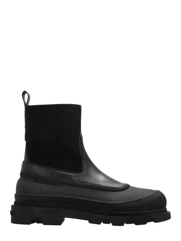 Moncler Vera Edge Leather Ankle Boots - Black