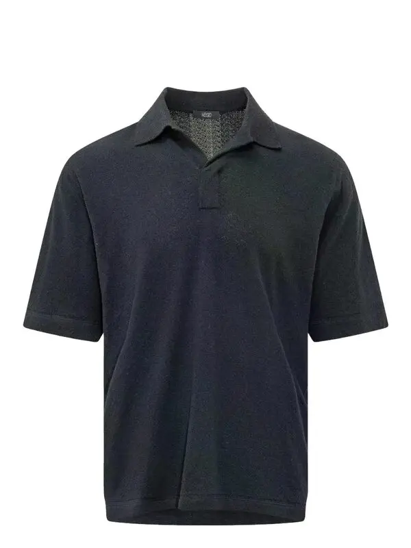 HOSIO Terry-cloth Short-sleeved Polo Shirt - Blue