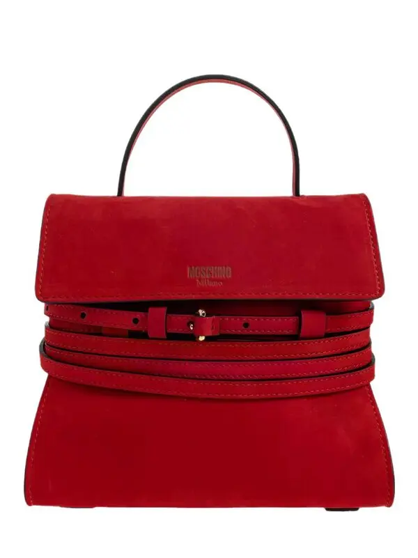 Moschino Tie Me Suede Tote Bag - Red