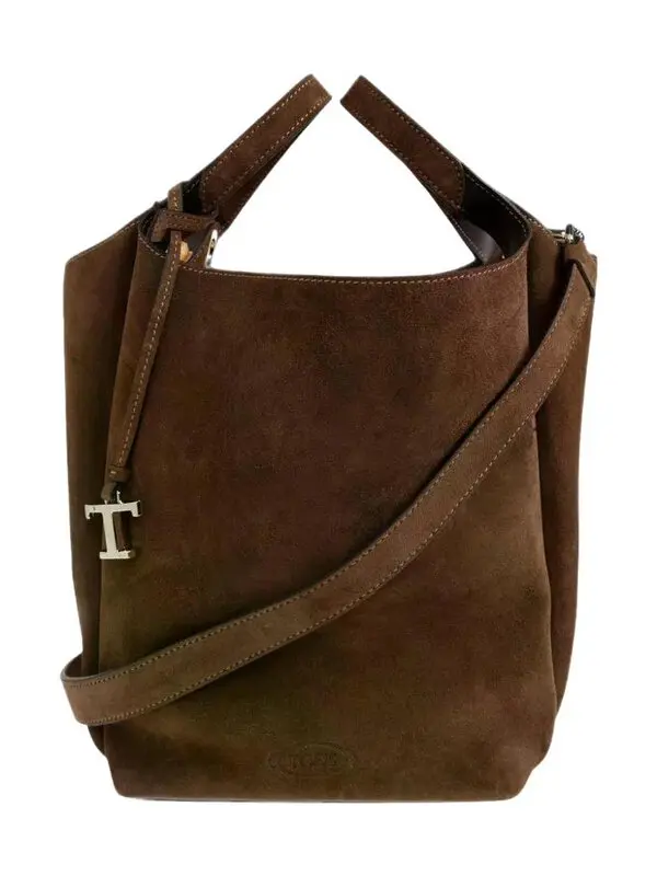 TOD'S Timeless Suede Tote Bag - Brown