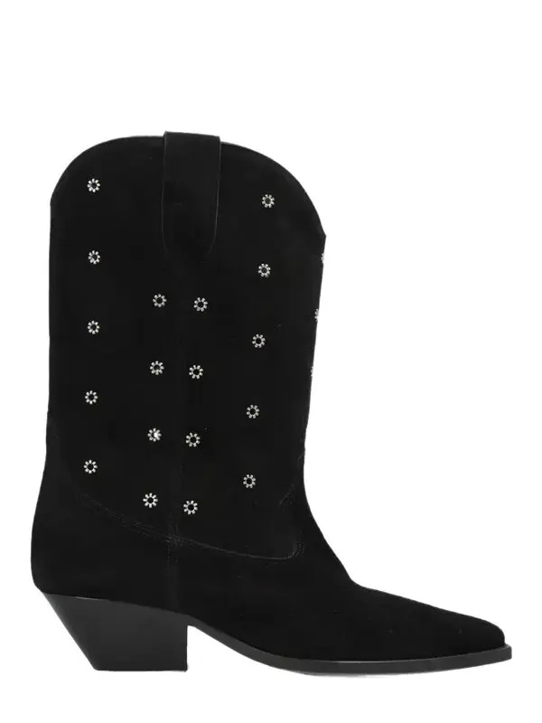 Isabel Marant Étoile Duerto Crystal-embellished Suede Ankle Boots - Black