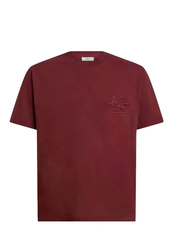 Etro Cotton Jersey T-shirt With Raised Pegaso Logo - Red