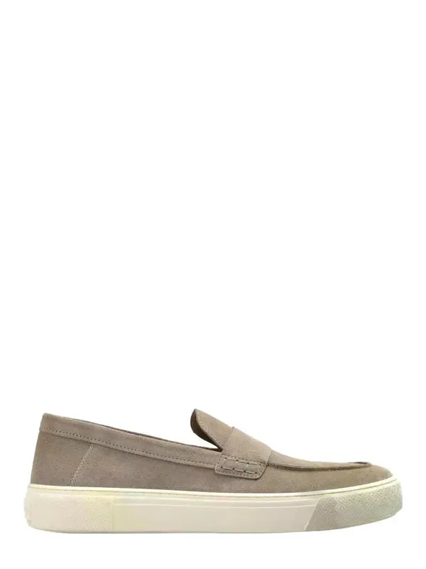 Hogan Suede Loafers With Penny Strap - Neutrals