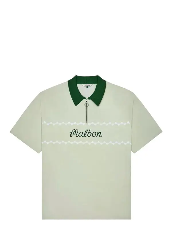 MALBON Benny Zip-up Polo Shirt - Green