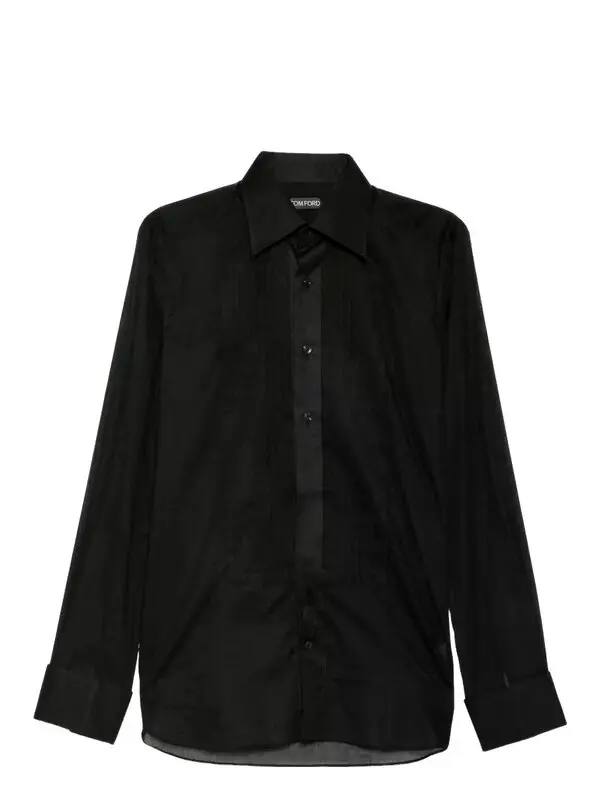 TOM FORD Pleated Evening Shirt - Black
