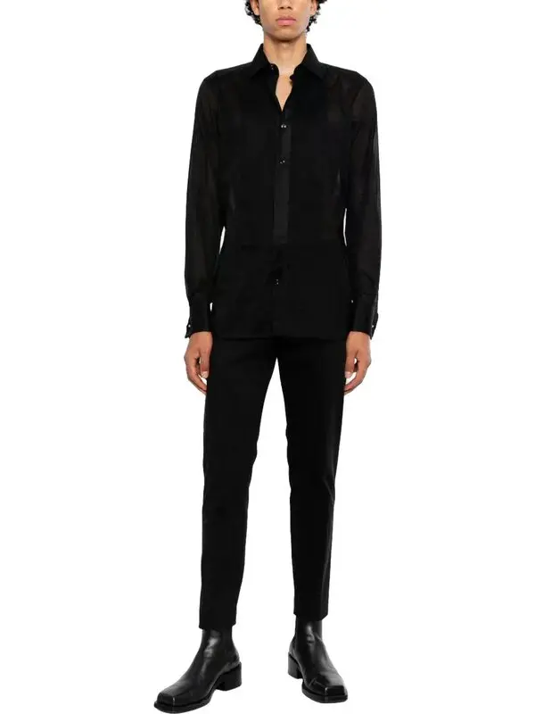 TOM FORD Pleated Evening Shirt - Black
