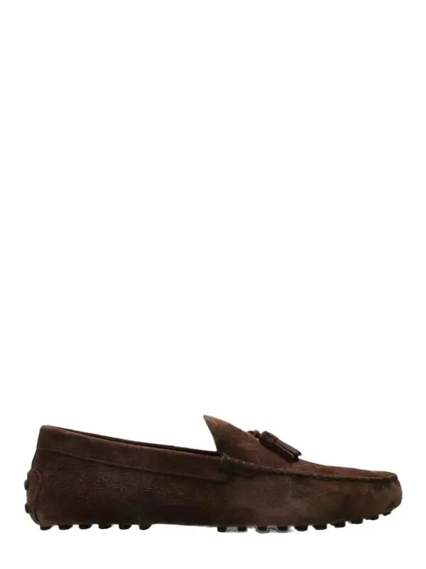 TOD'S Suede Tassel Loafers - Brown