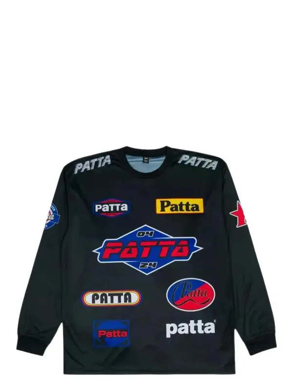 PATTA All-over Logo Print Crew Neck Jersey - Black
