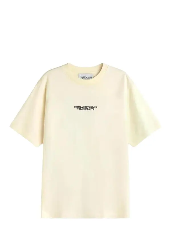 LES HÉRITIERS Short-sleeve Slogan Print T-shirt - Neutrals