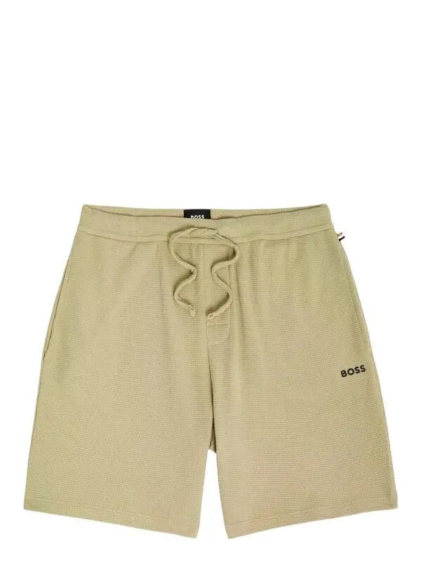 BOSS Waffle-knit Drawstring Pajama Shorts - Neutrals