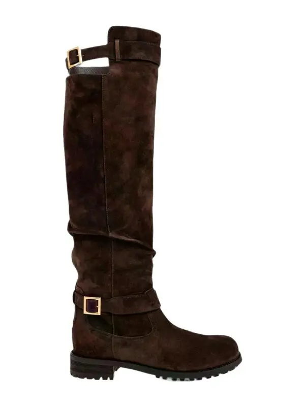 JIMMY CHOO Biker Kb Buckle-fastening Boots - Brown