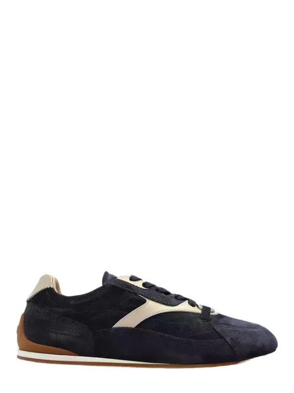FERRAGAMO Gancini Suede-panel Sneakers - Blue