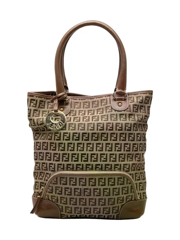 Fendi Zucchino Canvas Shopping Tote Bag - Neutrals