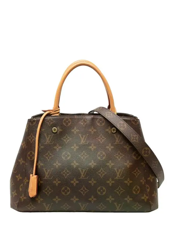 LOUIS VUITTON Monogram Montaigne Mm Satchel - Brown