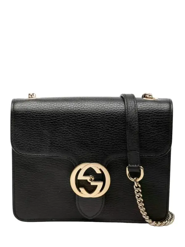 Gucci Small Interlocking G Calfskin Crossbody Bag - Black