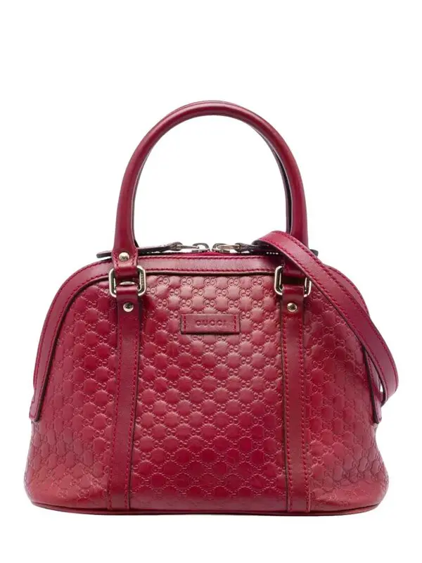Gucci Embossed Leather Mini Dome Satchel - Red