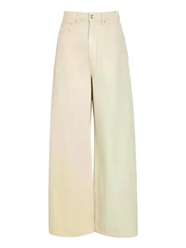 Ossou Wide-leg Jeans With Button And Zip Fly - Neutrals