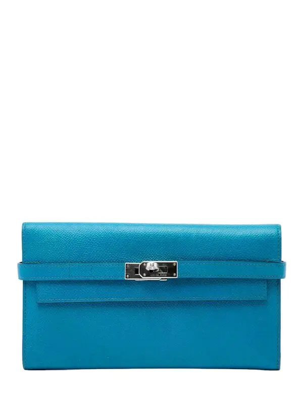 Hermès Epsom Kelly Trifold Wallet - Blue