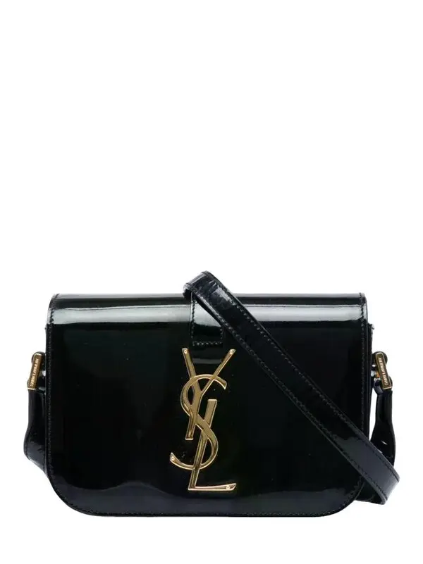 Saint Laurent Patent Monogram Universite Crossbody Bag - Black