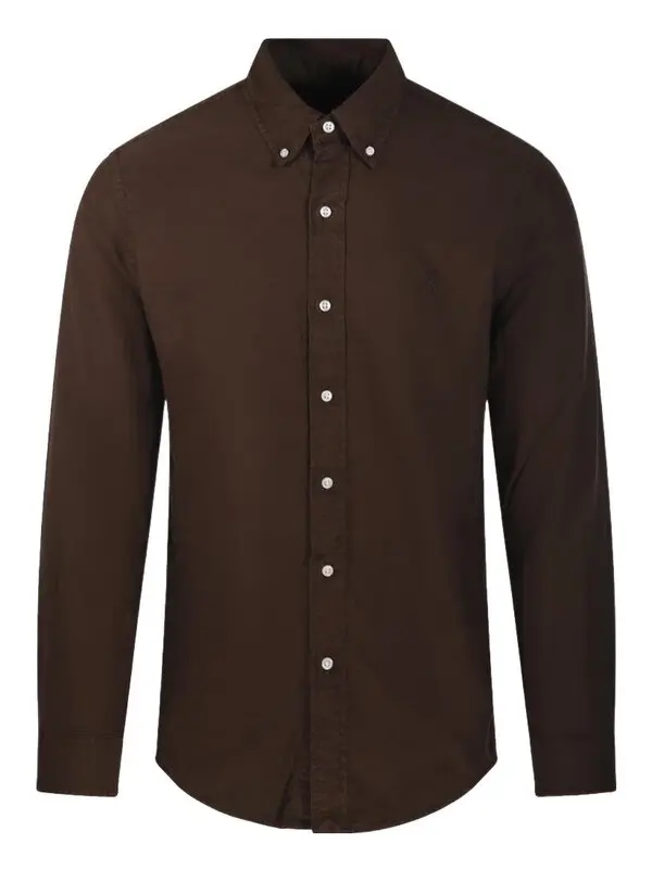 Ralph Lauren Polo Logo Embroidered Buttoned Shirt - Black