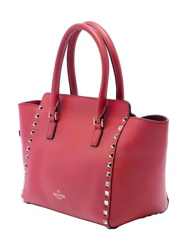 Valentino Garavani Rockstud Trapeze Satchel - Red