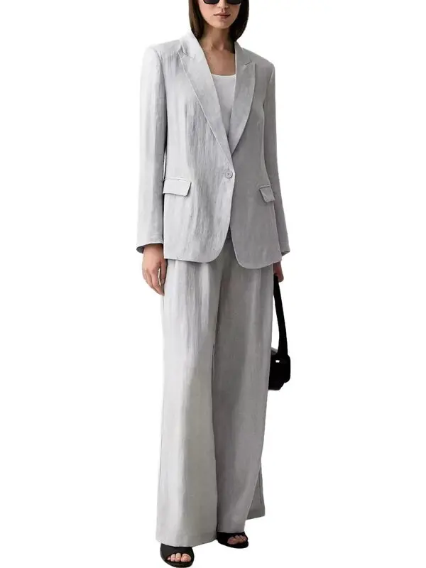VICOLO Single-breasted Notched Lapel Blazer - Grey