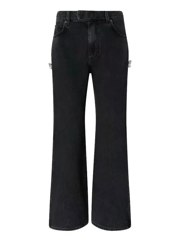 Pinko Embellished Side-slit Jeans - Black