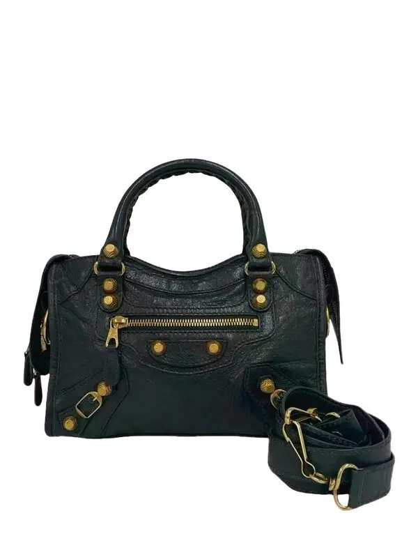 Balenciaga Mini Lambskin Motocross Giant 21 City Satchel - Grey