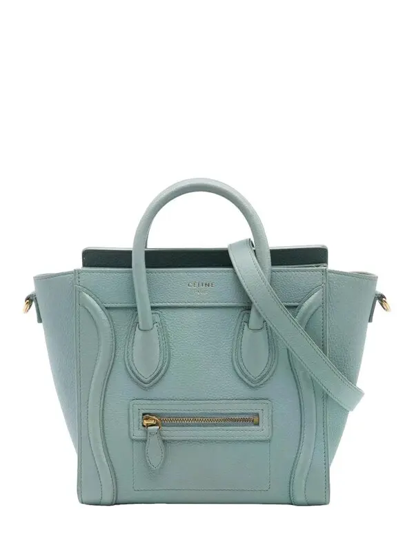 Celine Leather Luggage Tote Satchel - Blue