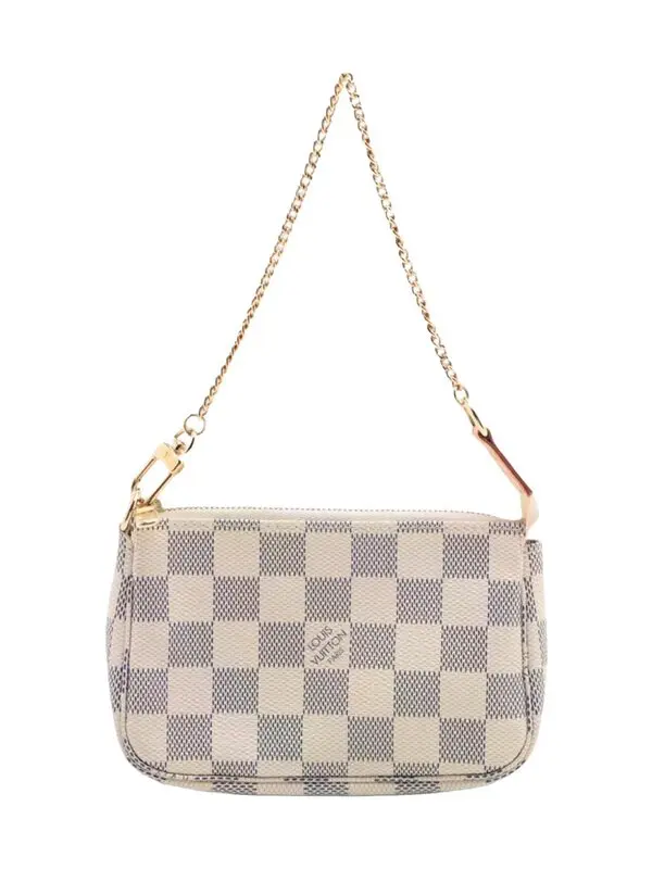 LOUIS VUITTON Damier Azur Mini Pochette Accessoires Handbag - White