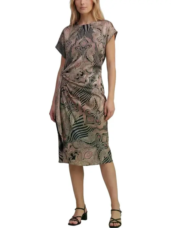 Etro Paisley-print Draped Mini Dress - Black
