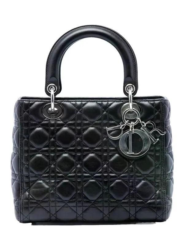 Dior Lambskin Cannage Lady Satchel - Black