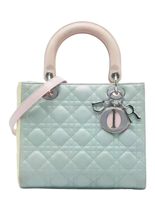 Dior Lambskin Cannage Lady Satchel - Green
