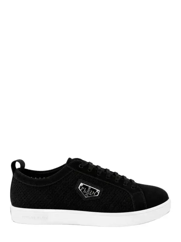 Philipp Plein Perforated Suede Low-top Sneakers - Black