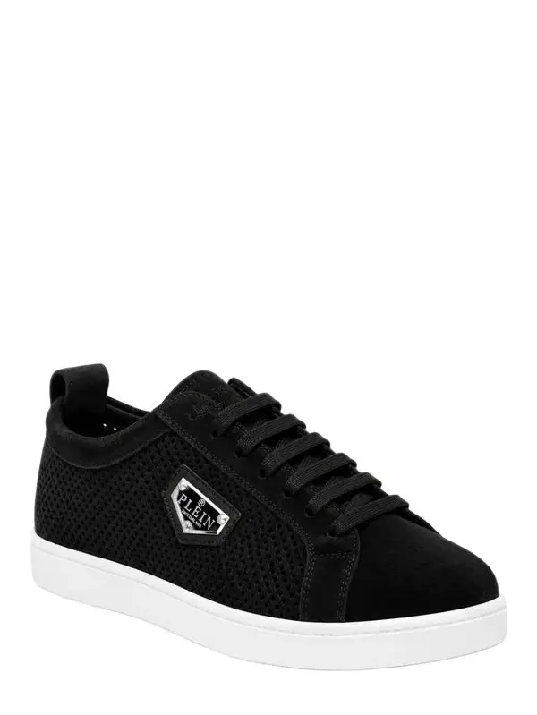 Philipp Plein Perforated Suede Low-top Sneakers - Black