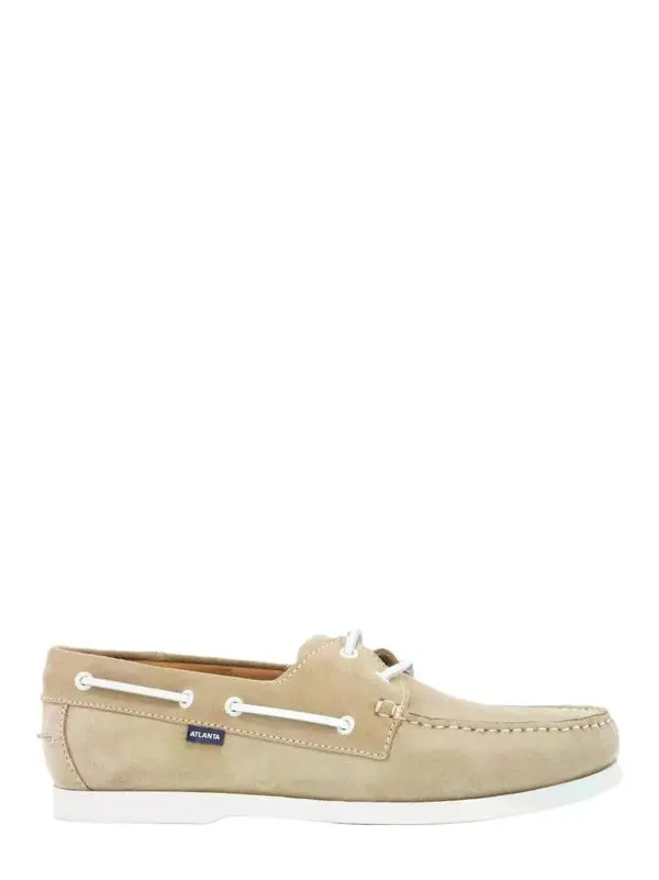ATALANTA WELLER Suede Lace-up Boat Shoes - Neutrals