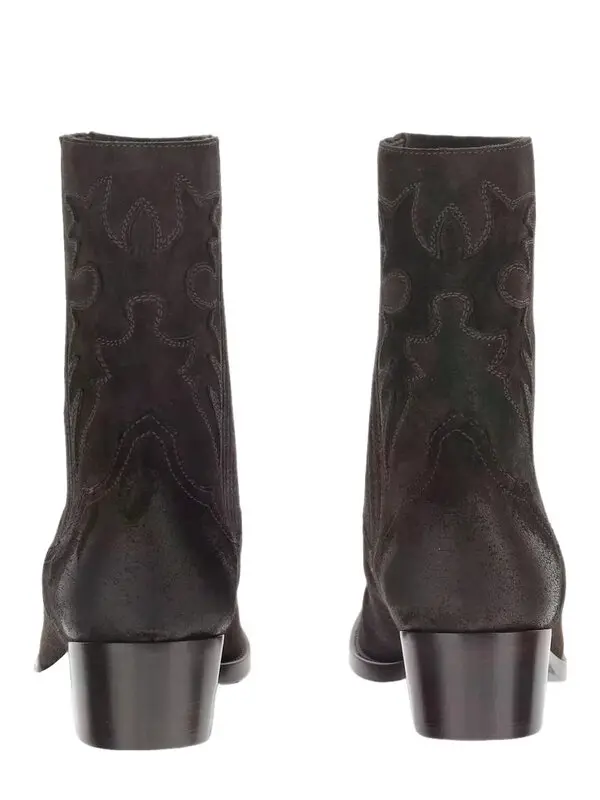 Sartore Decorative Stitching Suede Ankle Boots - Grey