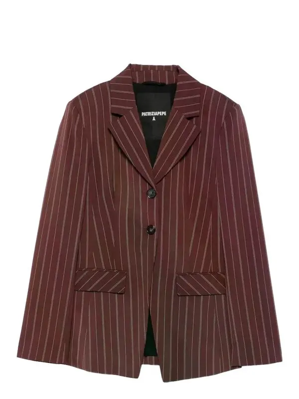Patrizia Pepe Pinstripe-pattern Single-breasted Blazer - Brown